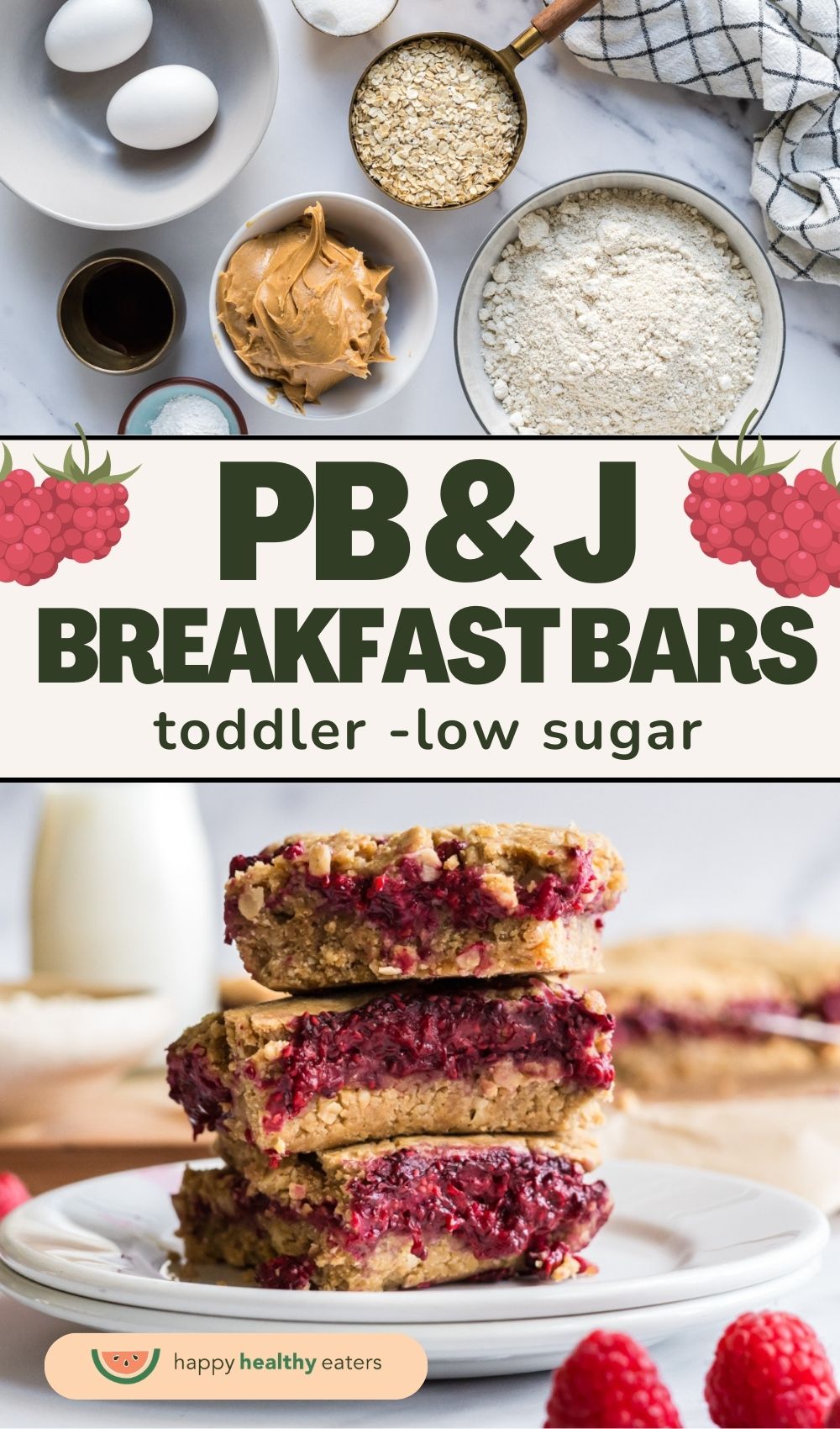 Toddler Breakfast Bars (PB & J) - Happy Healthy Eaters